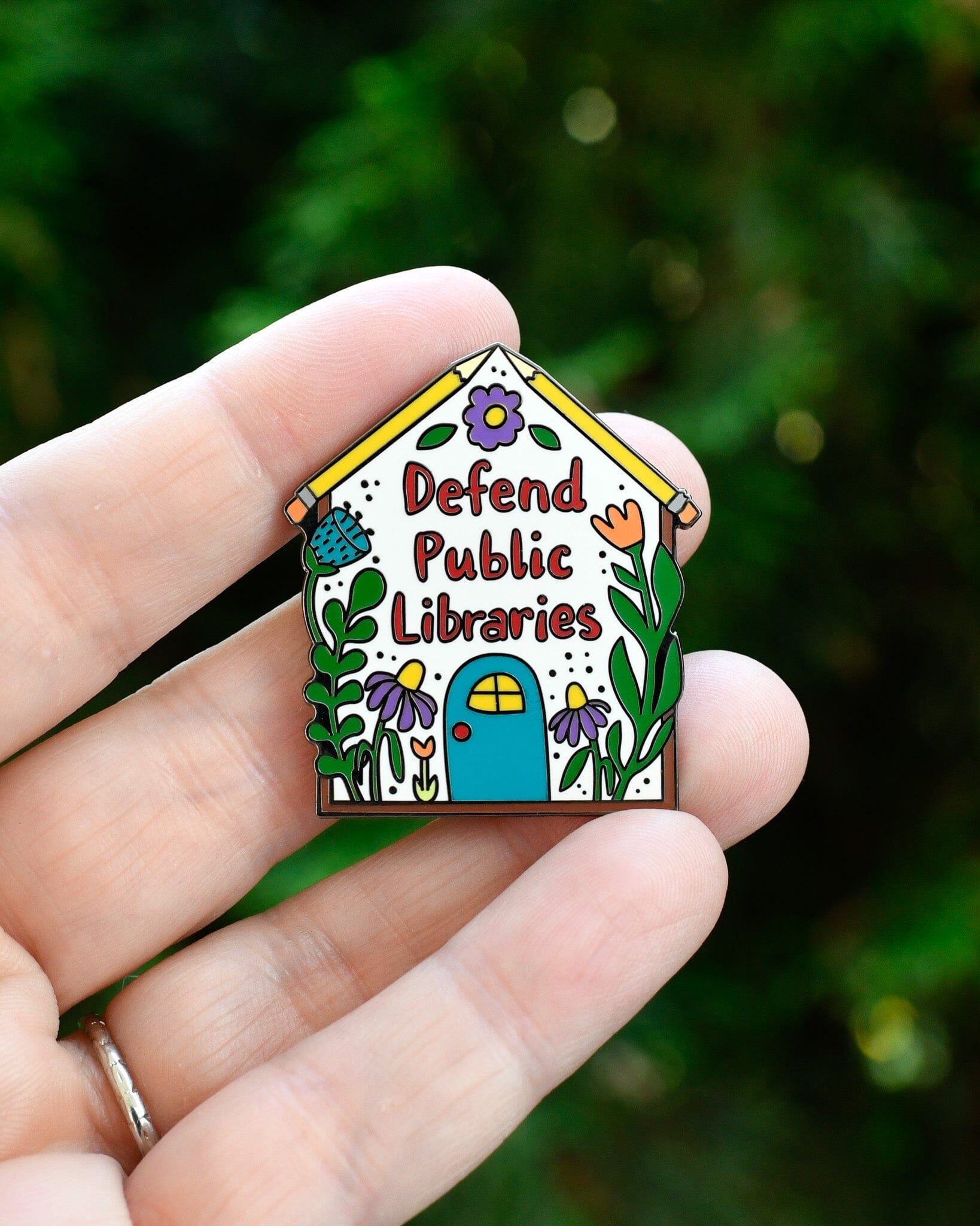 Defend Public Libraries Enamel Pin – Little Truths Studio