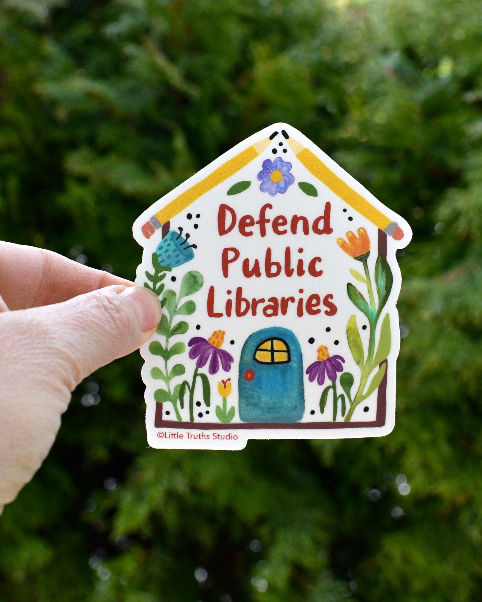 Defend Public Libraries Vinyl Sticker – Little Truths Studio