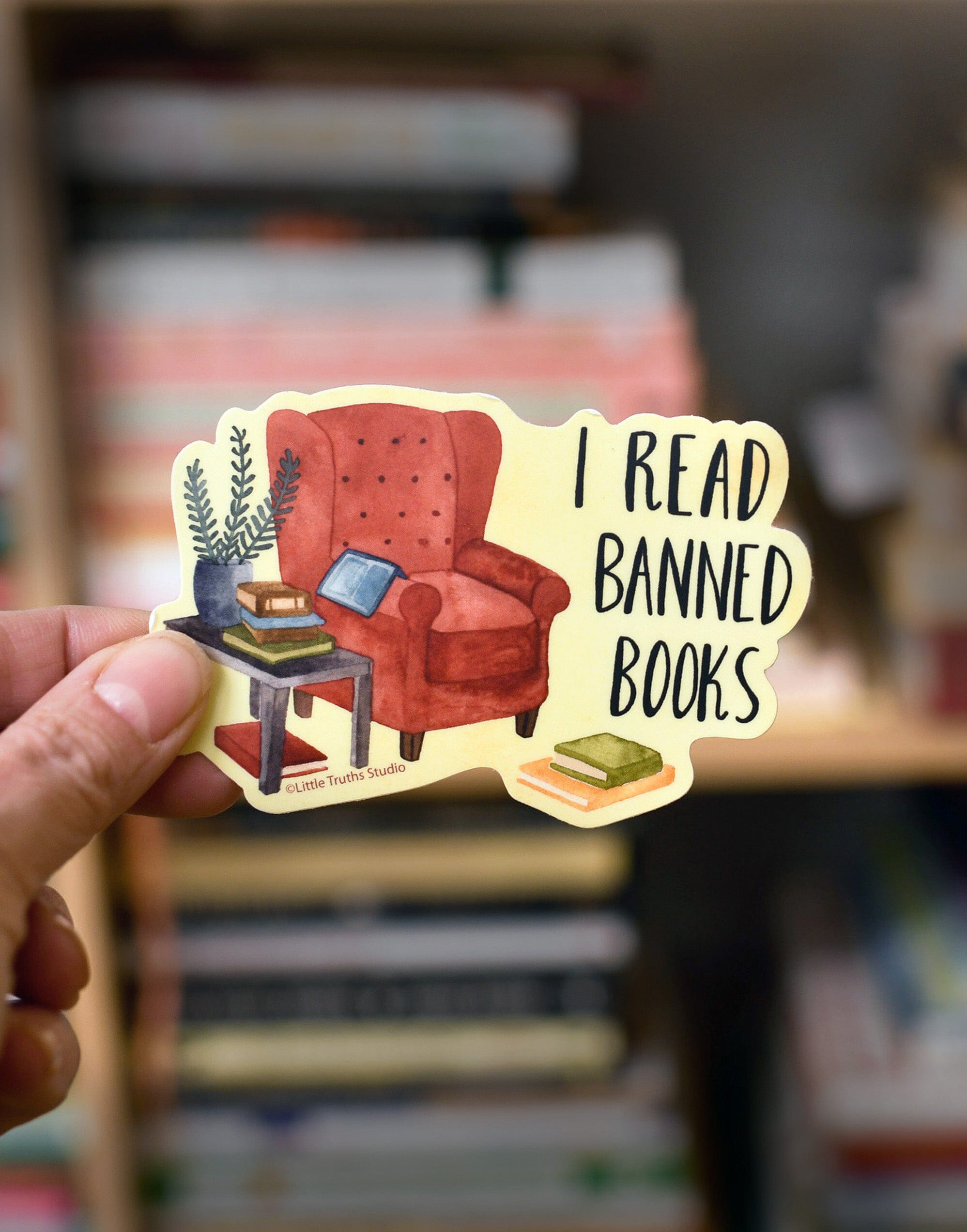 I Read Banned Books Sticker – Little Truths Studio
