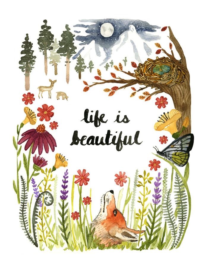 Life Is Beautiful Art Print – Little Truths Studio